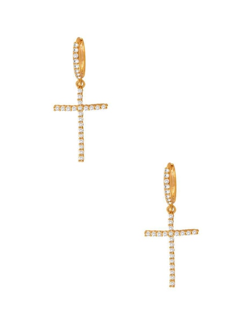 Aretes de cruz Unlimited By Ob con acabado pavé zirconia 1