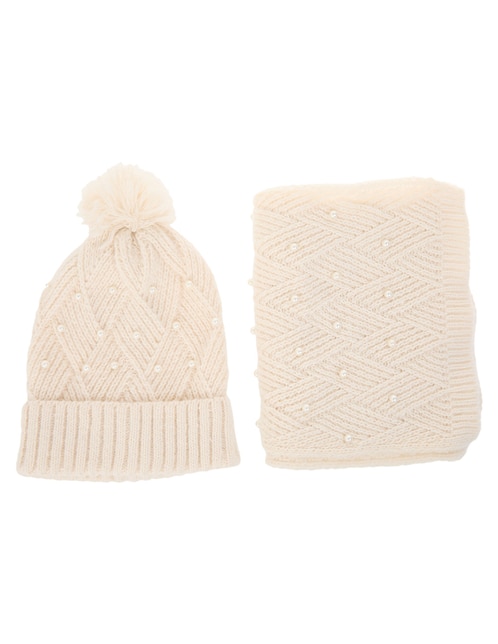 Set bufanda gorro Map con pedrería de mujer 1